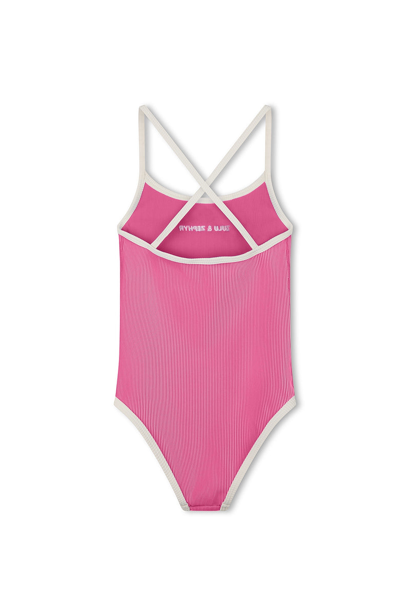 Mini Stripe Rib Logo One Piece - Shell Pink – Zulu & Zephyr