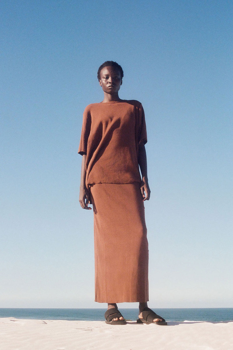 Signature Rib Knit Skirt - Chocolate – Zulu & Zephyr
