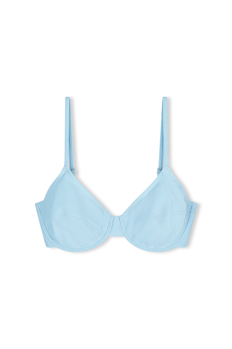 Signature Stripe Balconette Bra Cup Top - Shallow Blue – Zulu & Zephyr